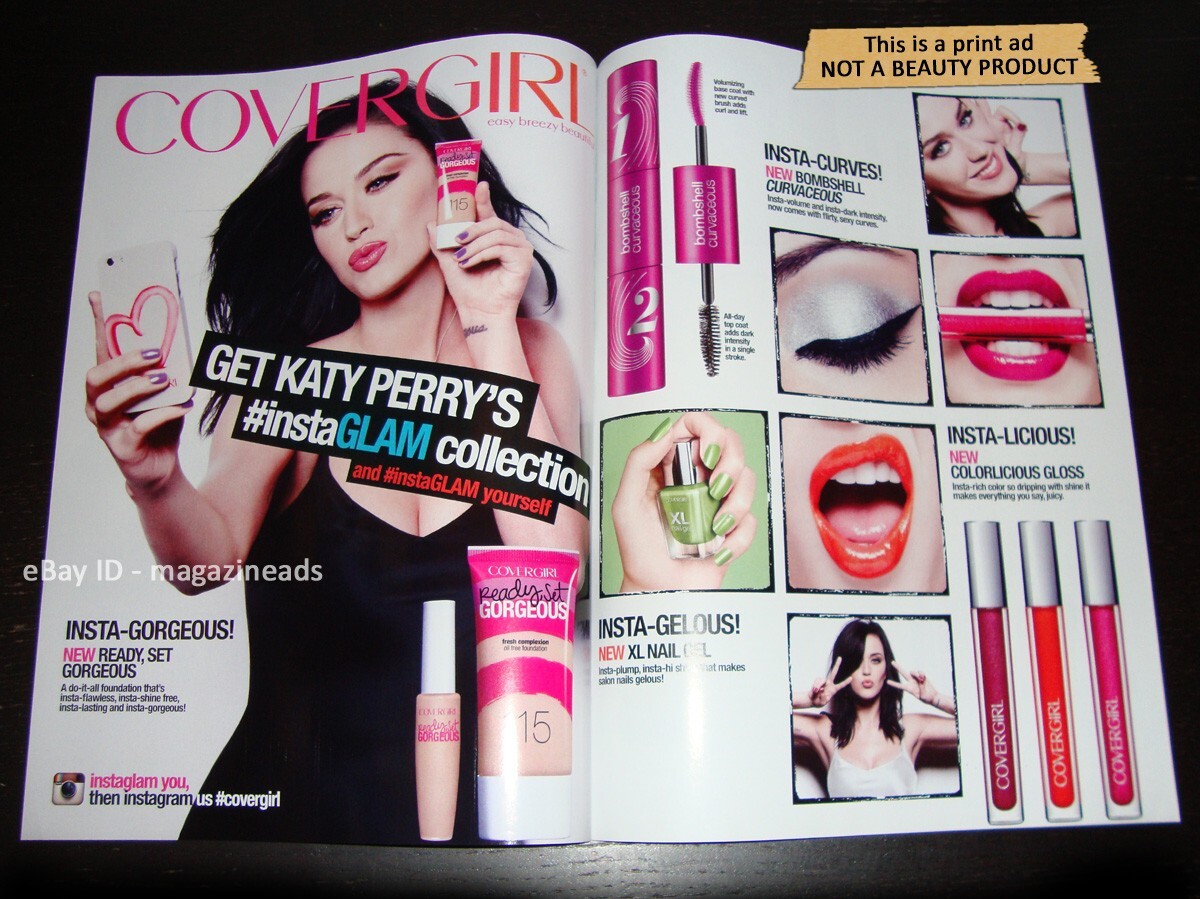 COVERGIRL Cosmetics 2-Page PRINT AD Fall 2014 KATY PERRY InstaGlam | eBay