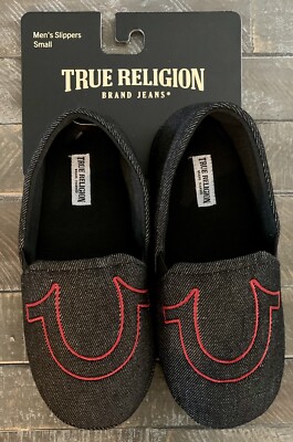 Men’s True Religion Black Red Slippers Shoe Size Small 7-8 | eBay