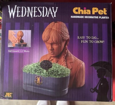 Brand New! Chia Pet (Wednesday) Decorative Planter, Chia Seeds & Tray ...