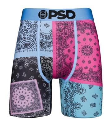 PSD POP Patchwork Bandana Paisley Colorful Mesh Front & Back Boxers Mn ...