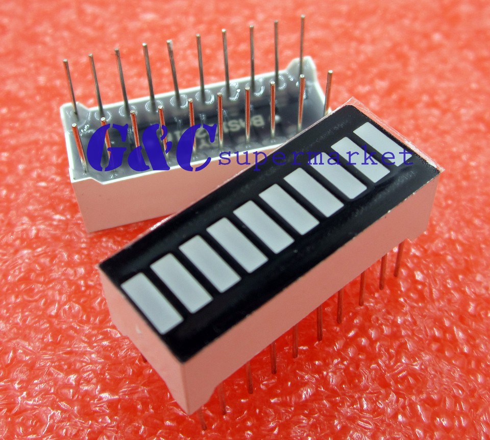 50PCS 10 Segment Digital Blue LED Bar Graph Display Ultra Bright NEW | eBay