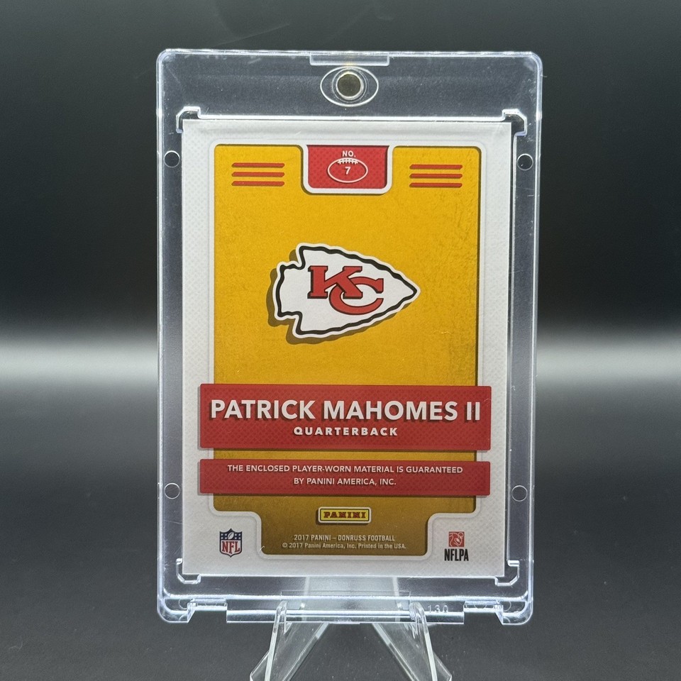 2017 Panini Donruss Rookie Phenom Jersey Patrick Mahomes II #7 RC ...