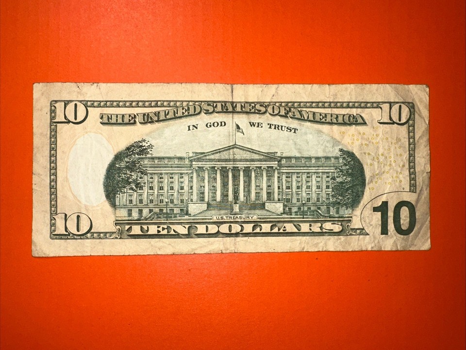 🔥00096894🔥Low serial Number $10 Dollar Bill Star Note Fancy Serial ...