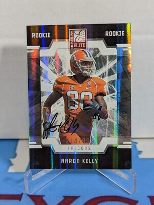 2009 DONRUSS ELITE AARON KELLY ROOKIE RC AUTO /999 #102 ATLANTA FALCONS ...