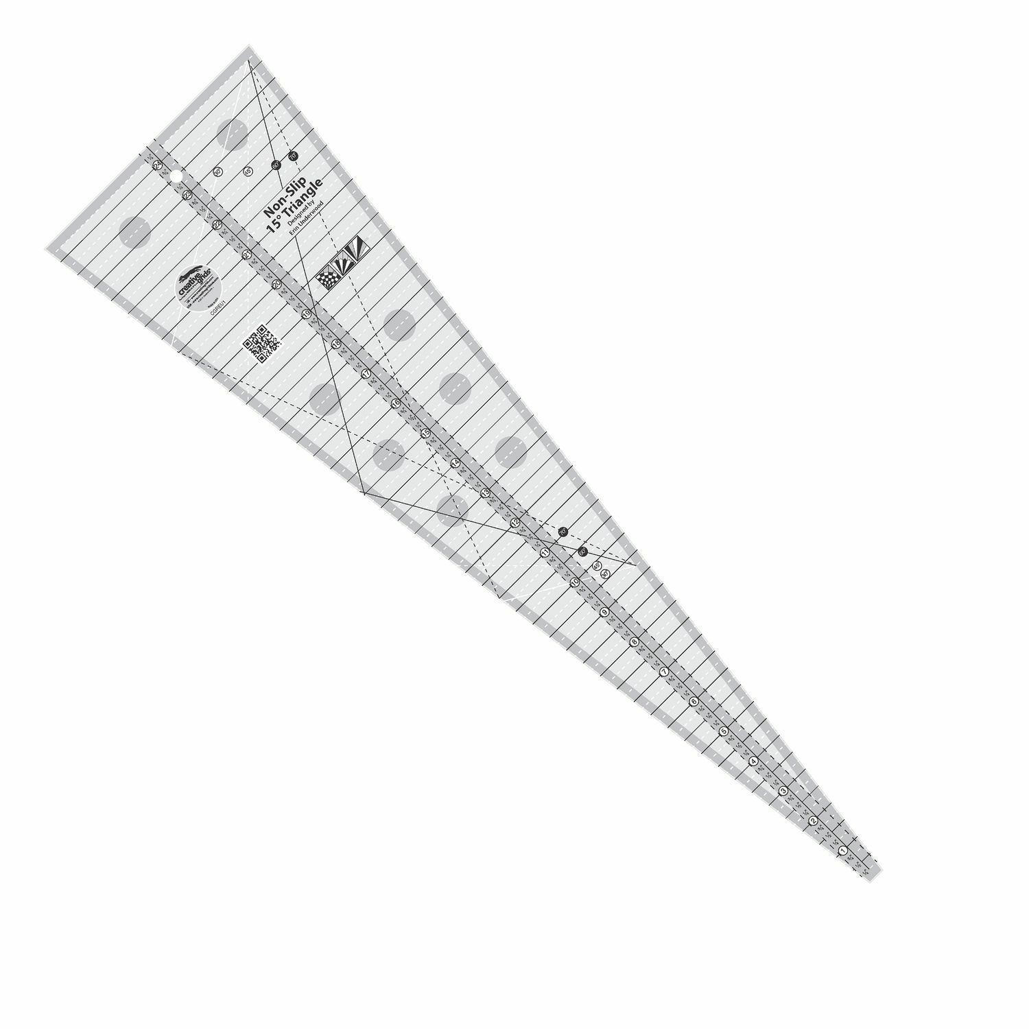 15 Degree Creative Grids NEW QUILT RULER 24.5" Long = 48" Finished Size ...