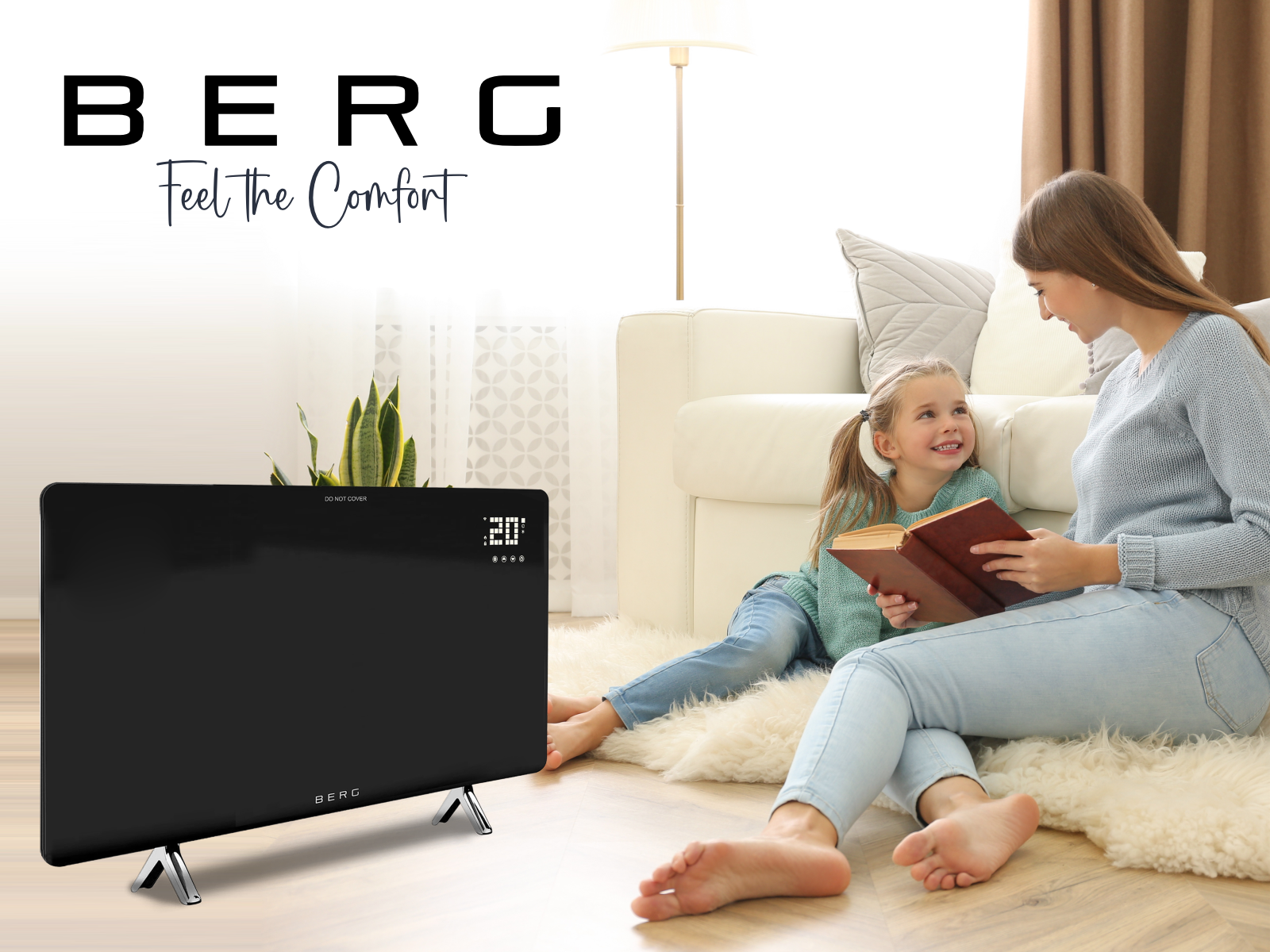 BERG Far Infrared Electric Wi-Fi Remote Smart Glass Panel Heater ...