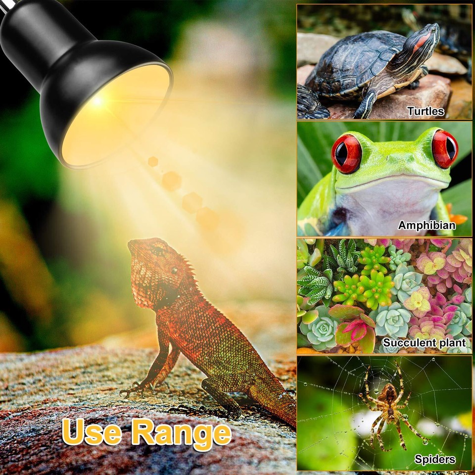 Reptile Heat Lamps Turtle Lamp UVA/UVB Turtle Aquarium Tank Heating ...