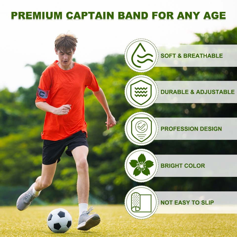 10 Pcs Soccer Captain Armband Elastic Captain C Arm Band Black | eBay