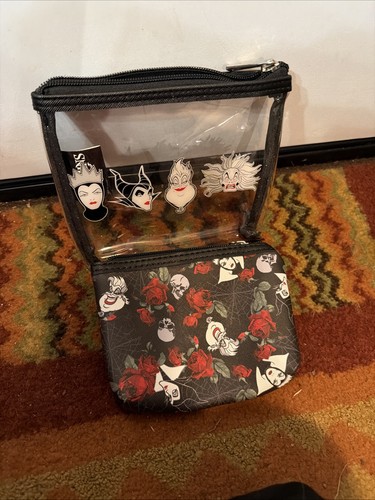 Disney Vile Villains Cosmetic Makeup Travel Kit 2 piece set Red Black ...