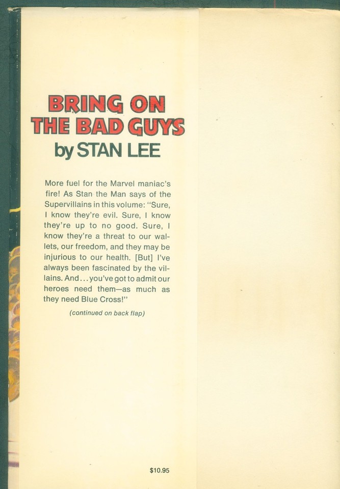 Bring on the Bad Guys: ed Stan Lee - 1st Print - HC - w D/J - Simon ...