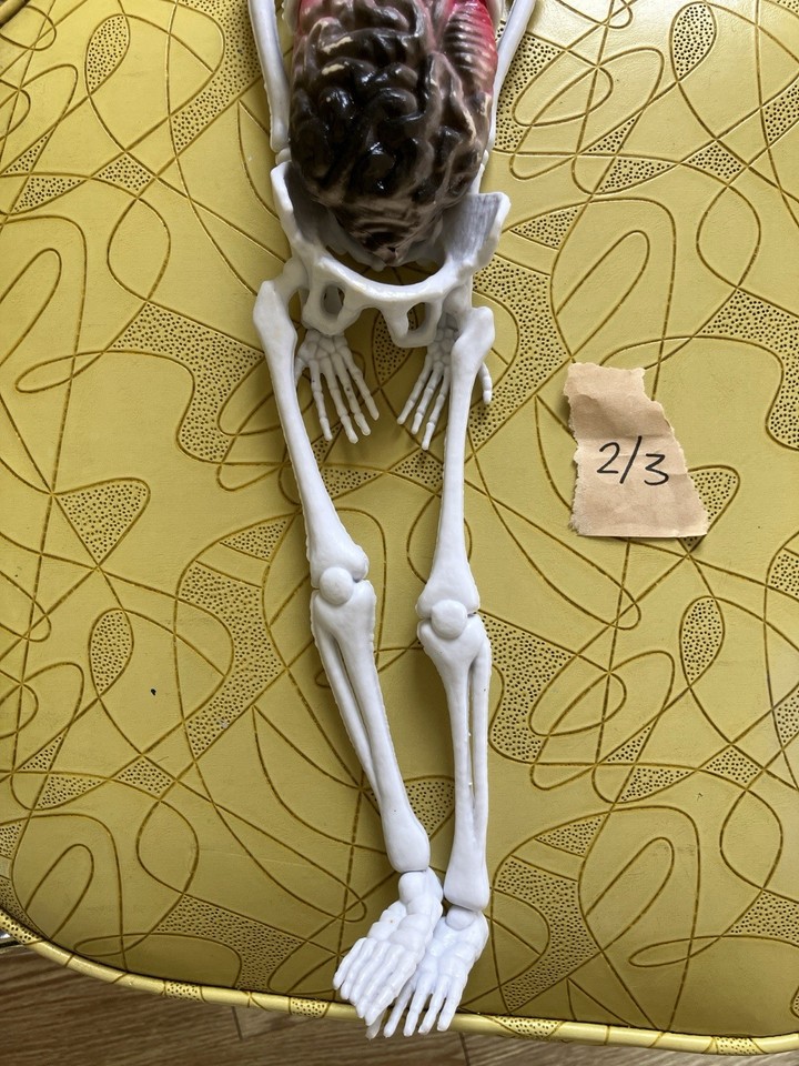 Vintage Sun Wai Rubber Skeleton Jiggler Archie McPhee Loaf man Squeaky ...