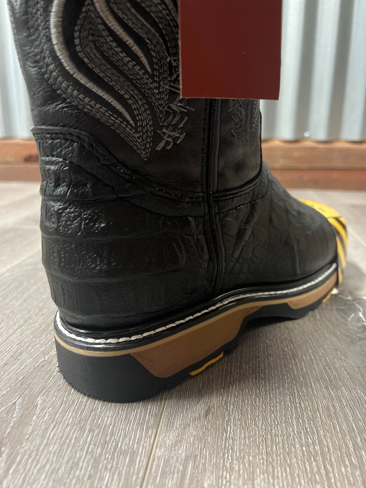 MEN'S STEEL TOE WORK BOOTS PRINT ALLIGATOR SAFETY DUAL SOLE SQUARE TOE ...