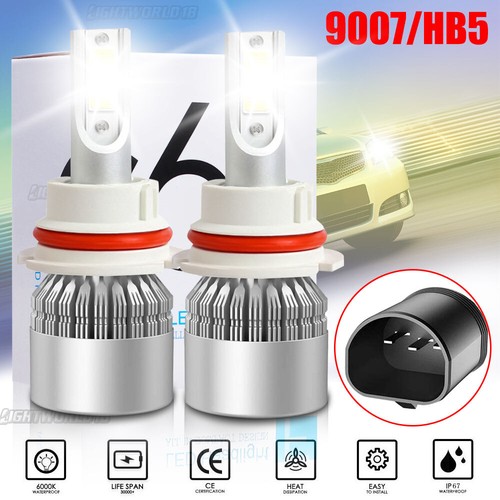 2PCS 9007 HB5 LED Headlight Bulbs Conversion Kit High Low Beam 6000K ...