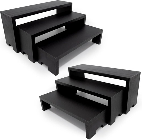 Display Wood Risers Wooden Stand-3 Tier Wood Riser Decorative ...