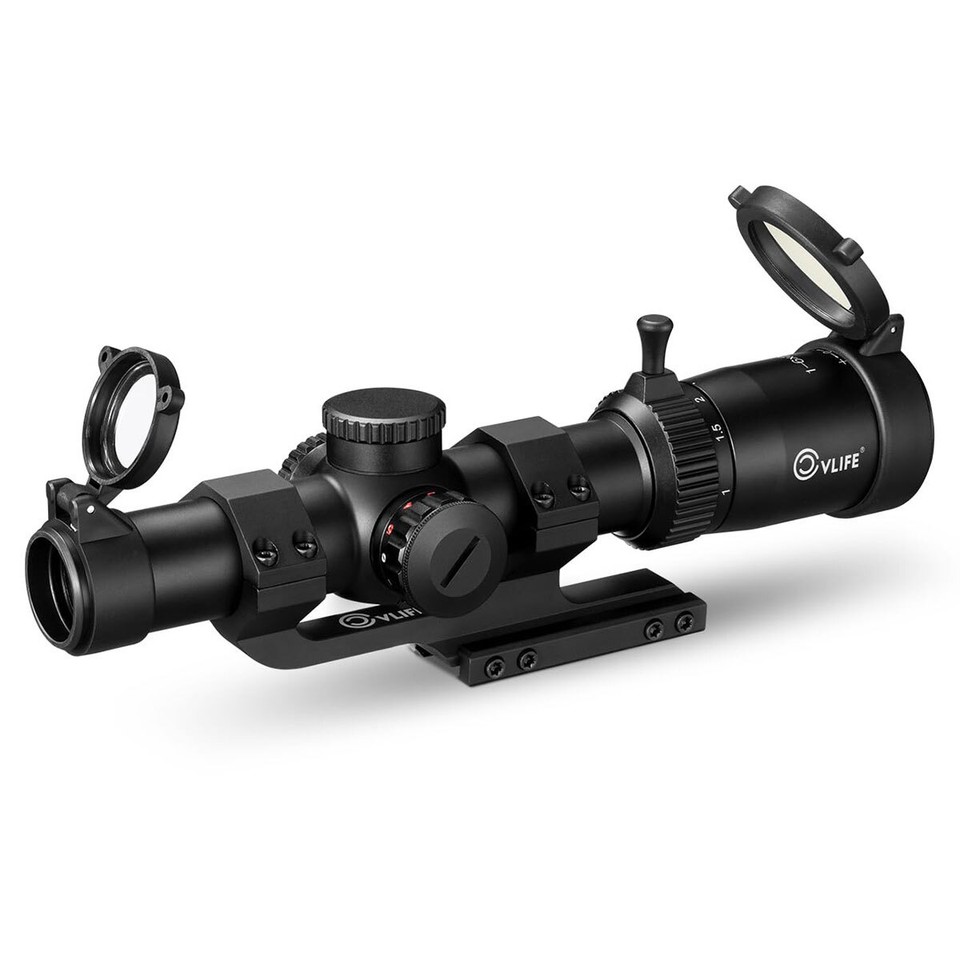 1-6x24 LPVO Rifle Scope Dual-Illuminated R16 MOA Reticle Optic Gun ...