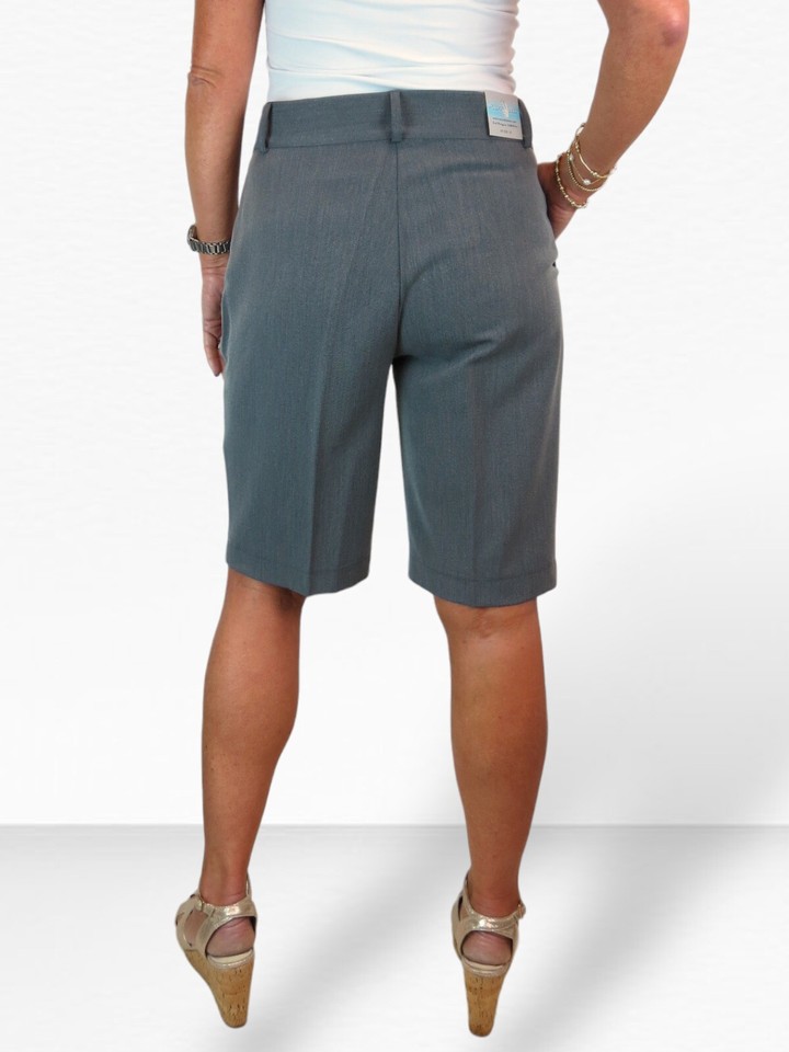 Ladies High Waist Tailored Knee Length Shorts Summer Smart Casual Day ...