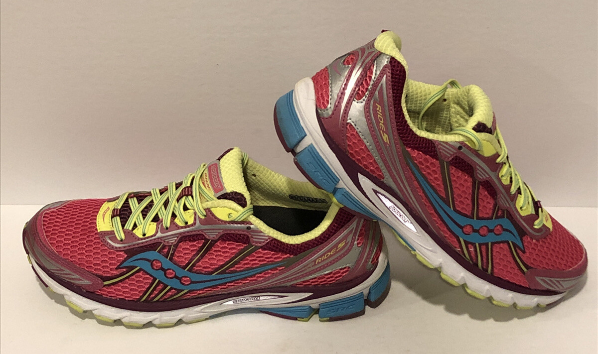 Saucony Progrid Ride 5 Women’s Running Shoes Size 11 Pink Lime Blue ...