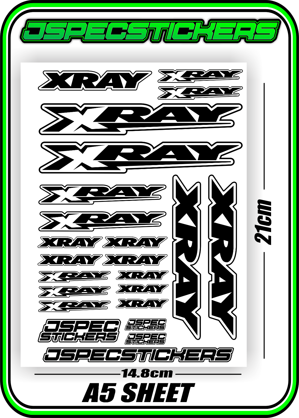 XRAY RC A5 STICKER SHEET NT1 T4 XB9 RX8 ELECTRIC NITRO CAR DECALS R/C ...