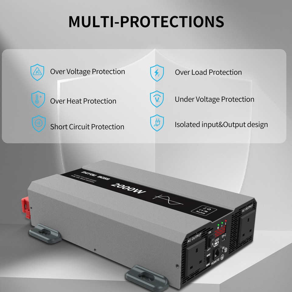 12/24V DC 3000W 4000W 7000W Pure Sine Wave Inverter Solar RV Built-in ...