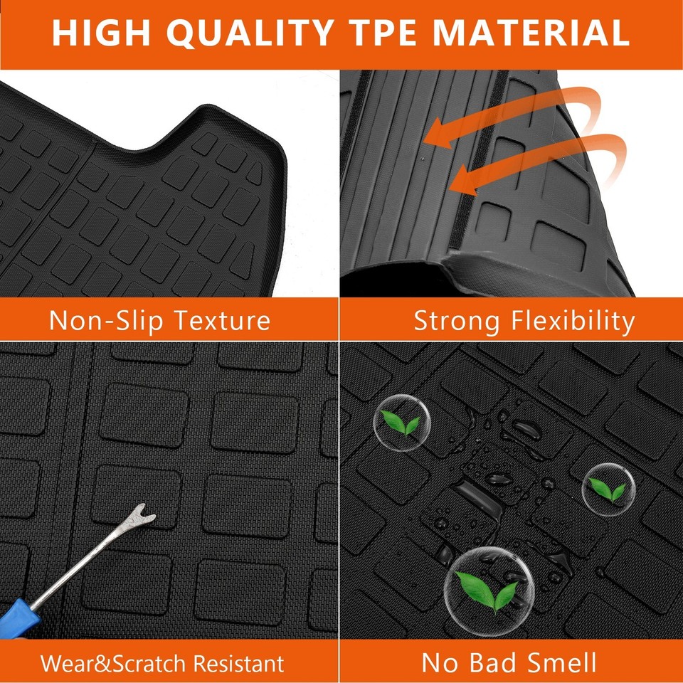 Floor Mats Cargo Liner Trunk Mat with Backrest Mats For 2024-2026 Chevy ...