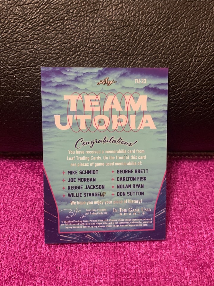 2022 LEAF TEAM UTOPIA NOLAN RYAN,BRETT,SCHMIDT,FISK,JACKSON GAME-USED PATCH #/15 | eBay