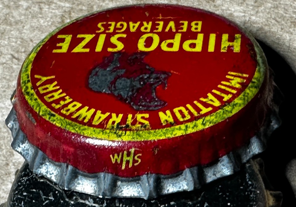Vintage Hippo Size Beverages Imitation Strawberry Cork Soda Bottle Cap ...