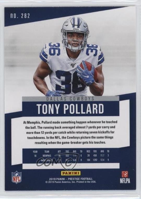 2019 Panini Prestige Rookie Xtra Points Green Tony Pollard #282 Rookie ...