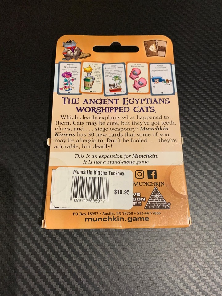 Munchkin Kittens 30 Card Game Expansion Steve Jackson Booster Pack Cats ...