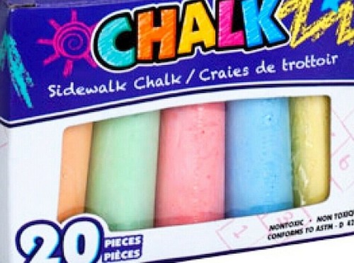 20 SIDEWALK CHALK Sticks BIG 3 1/2x1" Multi Color Drawing Chalkboard ...