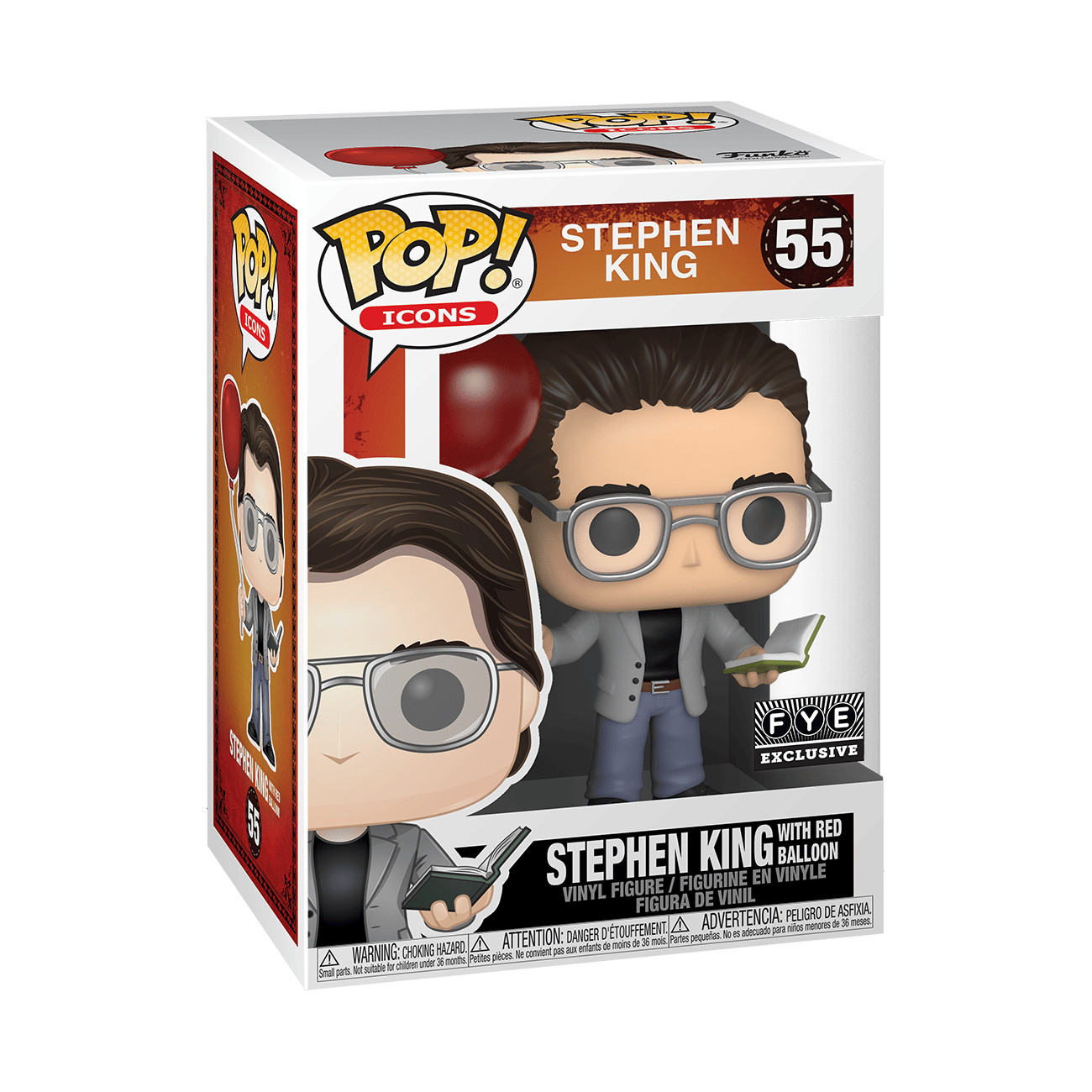 Funko Pop! Vinyl: Stephen King with Red Balloon - FYE (Exclusive) #55 ...