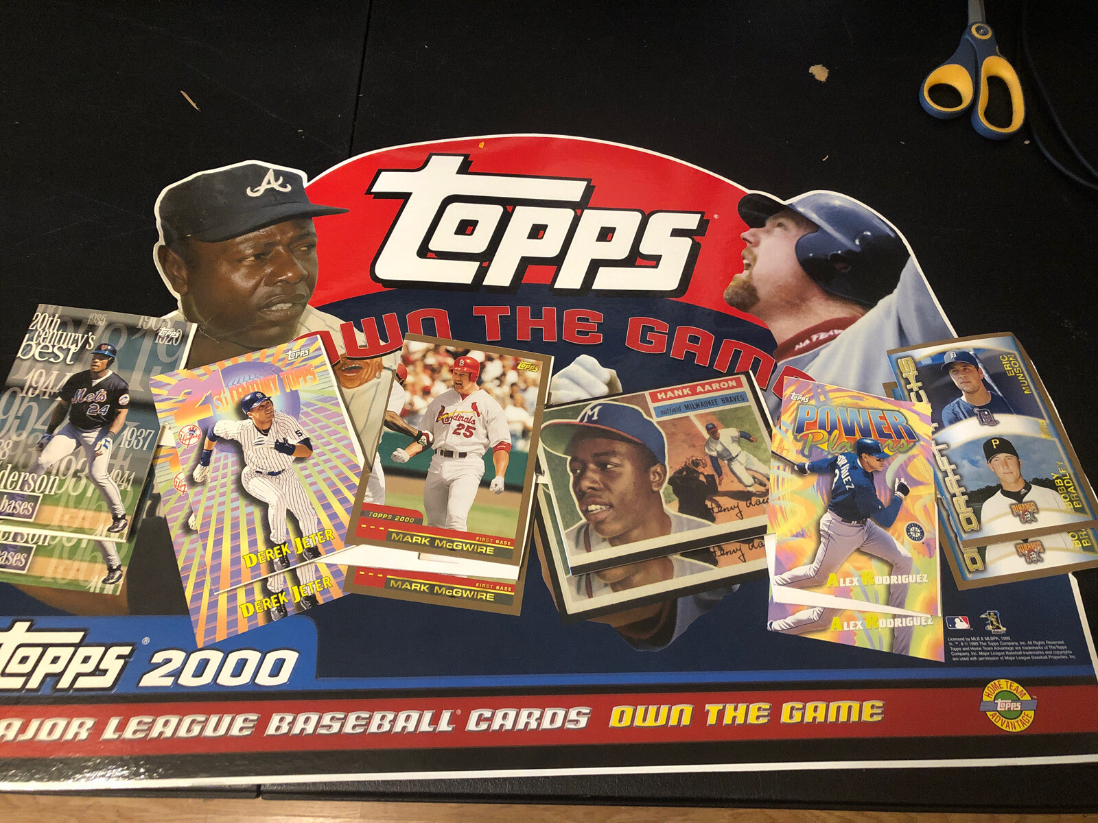 2000 Topps Baseball Card Display Sign Derek Jeter Hank Aaron A-Rod ...