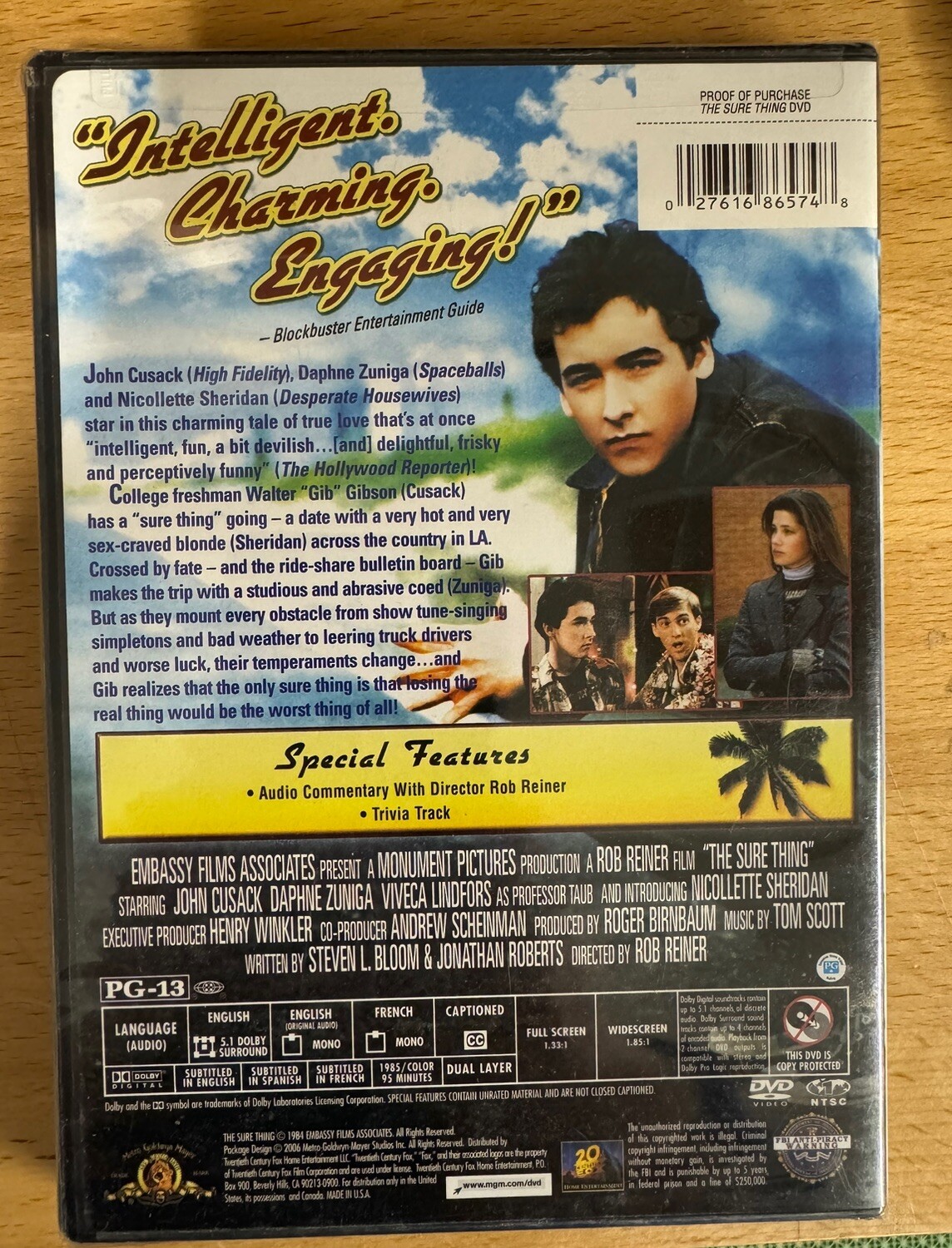 The Sure Thing DVD 1984 John Cusack Daphne Zuniga New & Sealed - Free ...