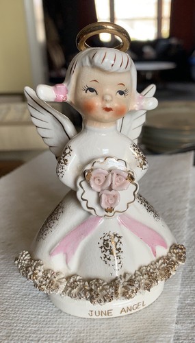 Lefton June Angel Figurine Spaghetti Trim Porcelain Gold Trim Japan ...