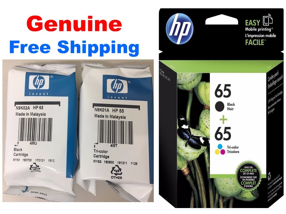 Genuine HP 65 Ink Cartridge Combo for HP 5010 5012 5055 2652 HP 3772 ...