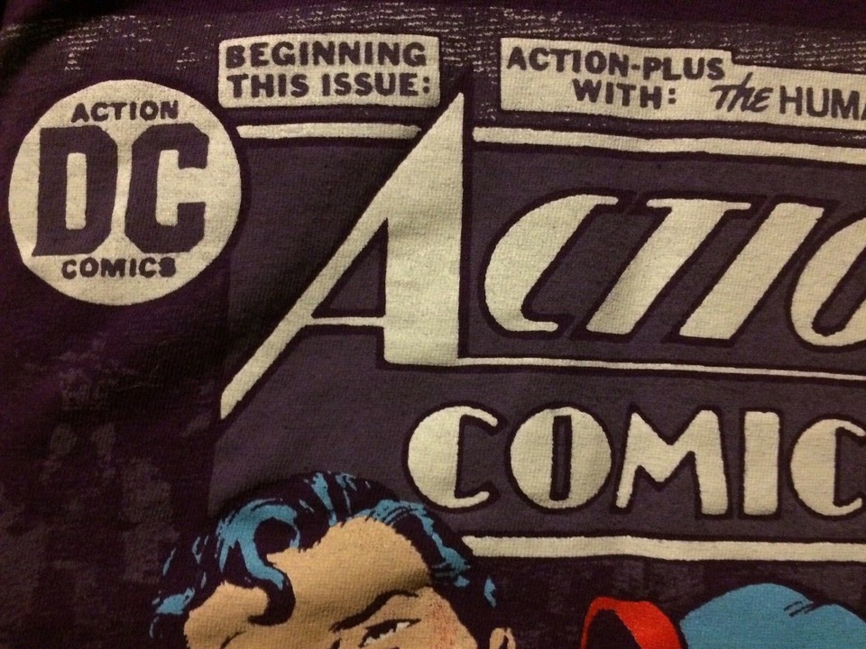 ACTION COMICS 419 comic Superman Shirt Sz.XL Purple DC not Marvel | eBay