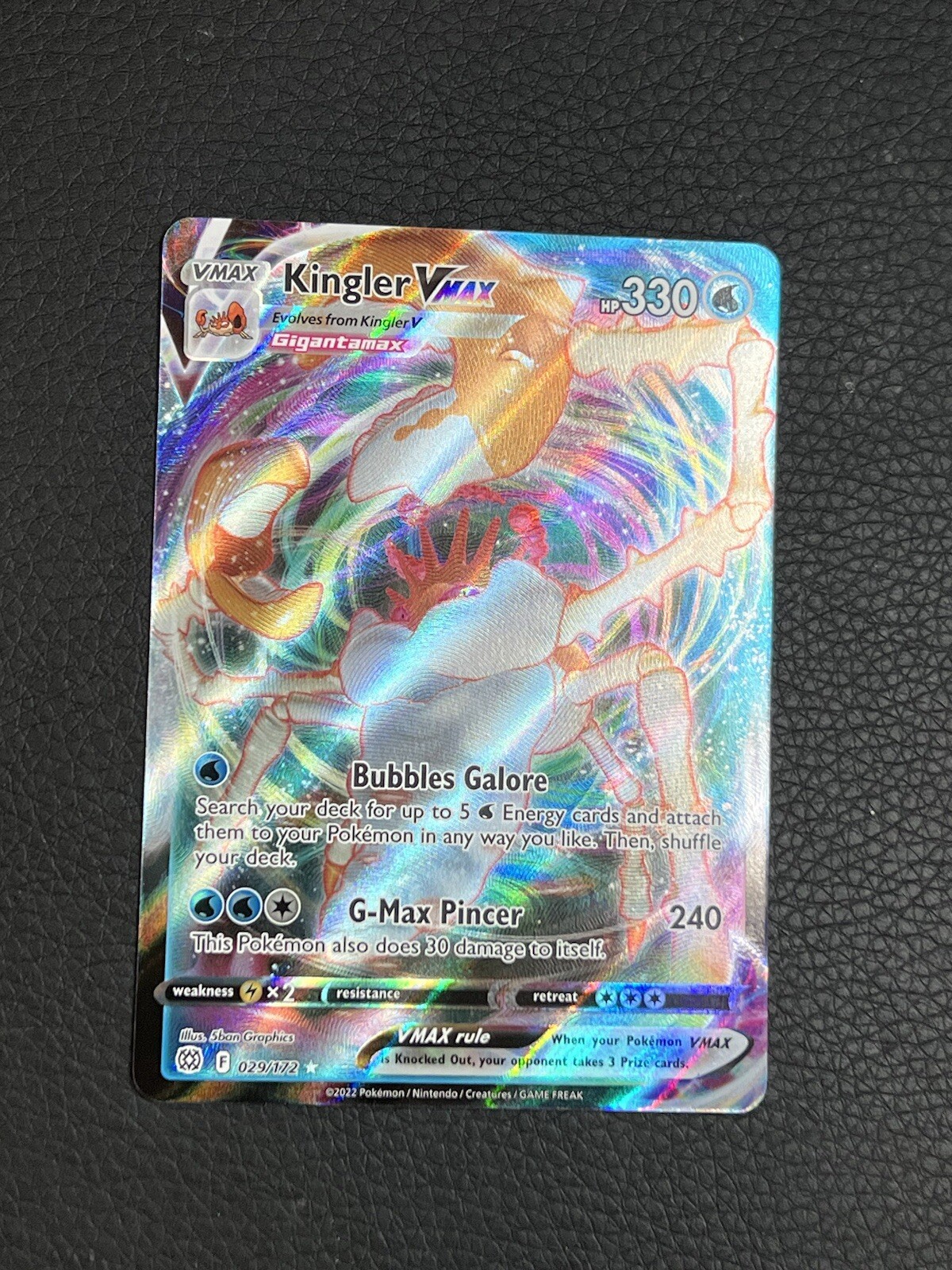 Kingler VMAX 029/172 Full Art Holo Ultra Rare - 2022 Pokemon Brilliant ...