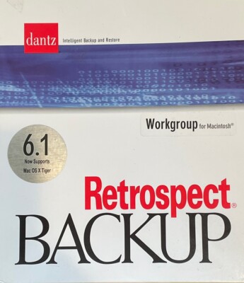 Dantz Retrospect Back Up 6.1 for Mac OSX - - Retro Computer Software | eBay