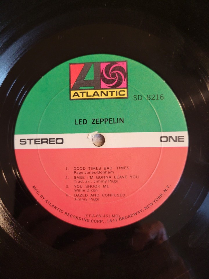 1969 Led Zeppelin First Album, First Pressing Atlantic | eBay
