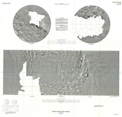 1988 U.S. Geological Survey Image Map of Rhea, Moon of Saturn | eBay