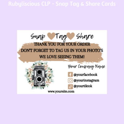 Snap Tag & Share Cards - Personalised - A6 - FREE POST | eBay UK