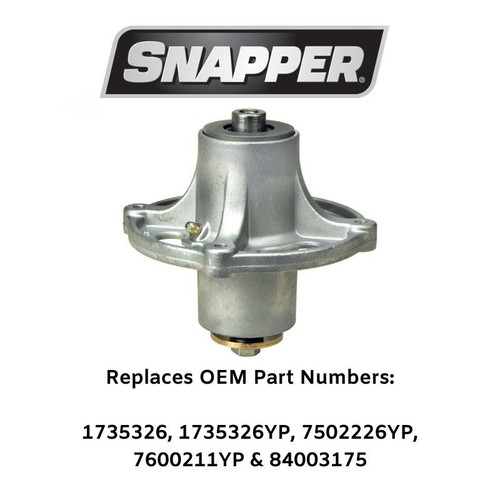 Snapper Spindle Part Numbers 1735326, 1735326YP, 7502226YP, 7600211YP ...