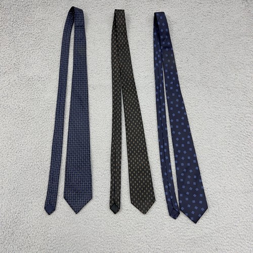 Jim Thompson Tie 100% Thai Silk Neck Tie Mens Blue Black Geometric Lot ...