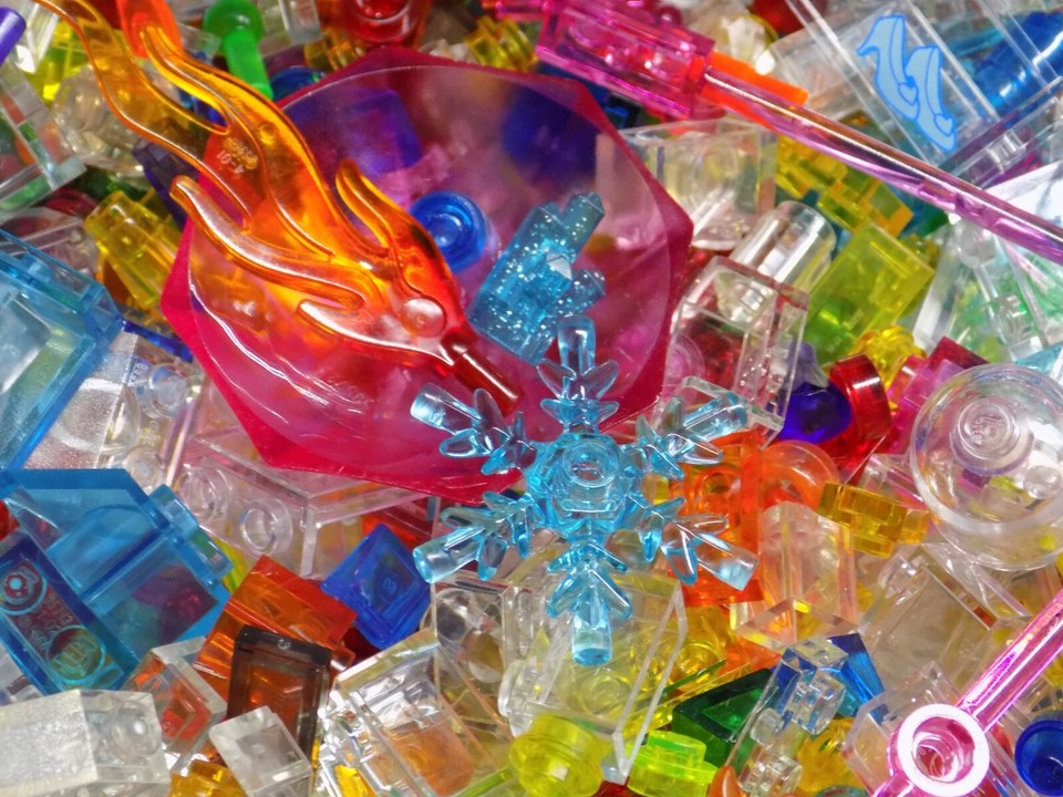 LEGO 250 pc CLEAR & TRANSPARENT TRANSLUCENT BUILDING PARTS n PIECES ...