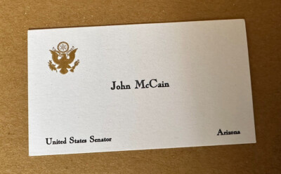John McCain Official US Senate Business Card POW M.I.A. | eBay