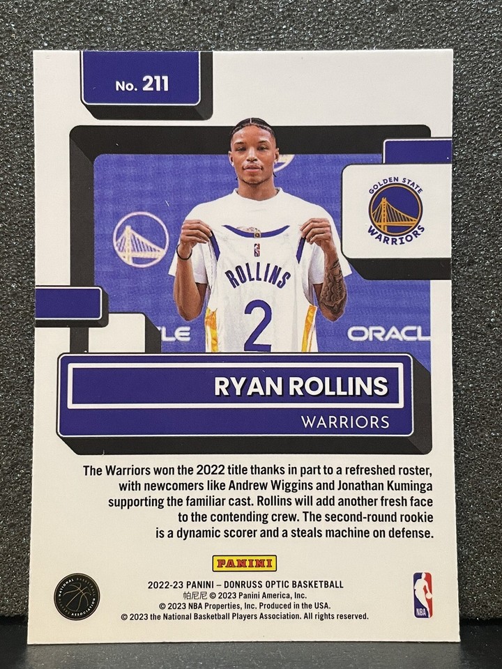*Card# 2* 2022-23 Donruss Optic Ryan Rollins Rated Rookie No. 211 | eBay