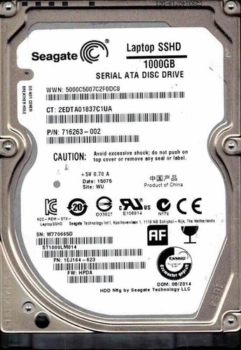 ST1000LM014 P/N: 1EJ164-623 F/W: Hpda Wu W77 Seagate SSHD 1TB | eBay