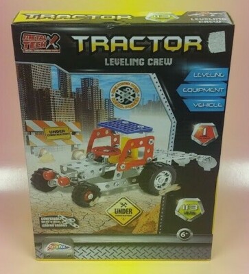 Rare METAL TECH BOX TRACTOR Leveling CREW CONSTRUCTION Toy NEW Sealed ...