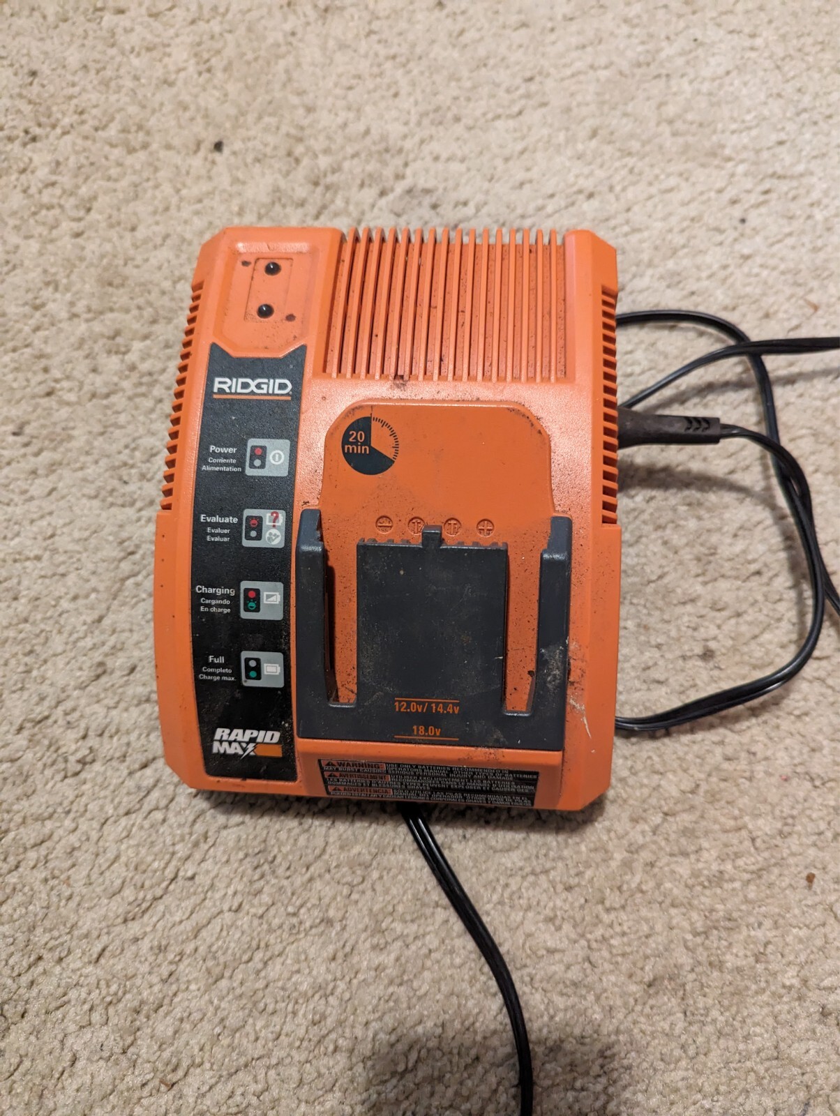 Rigid Rapid Max Battery Charger 12V 14.4V Model 140276001 | eBay