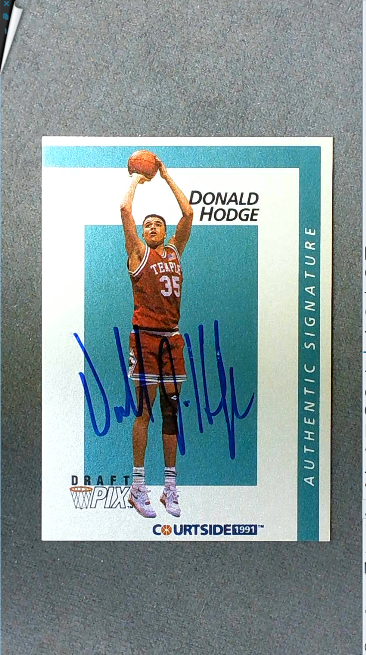 1991 Courtside Draft Pix Autograph #26 Donald Hodge | eBay