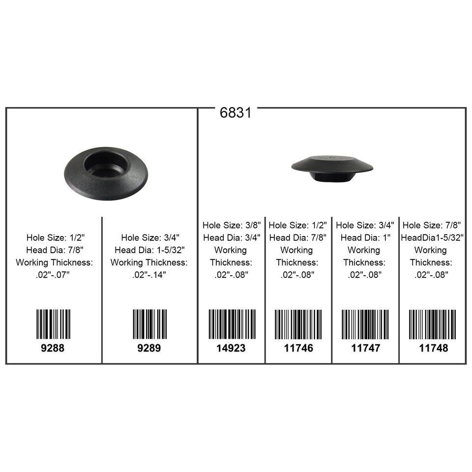 141pcs Flush Mount Black Plastic Hole Plug Assortment Auto Body Sheet ...